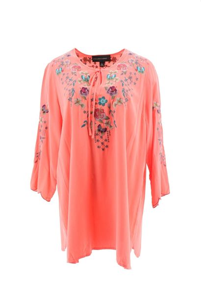 Colleen Lopez | Tops | Colleen Lopez Embroidered Tunic Peach 648468 ...